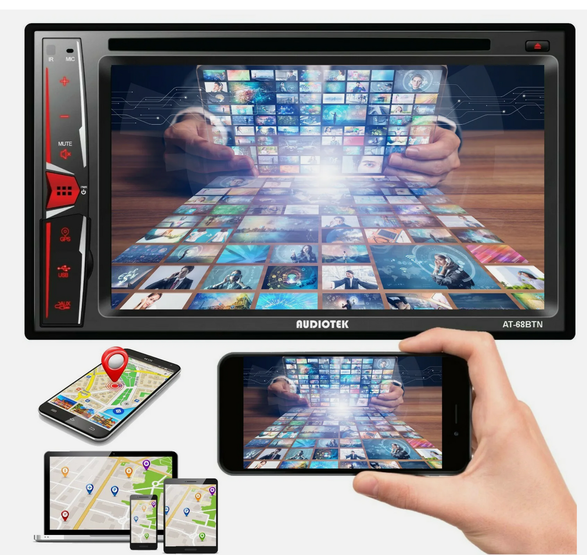 Audiotek AT-68BTN 6.2" Touch Screen Reciever – nsiaudio.com