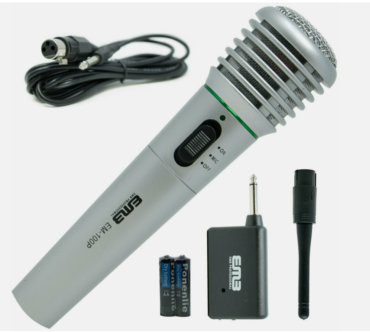EMB EM-100P Professional Handheld Wireless Mic System For Church Home ...
