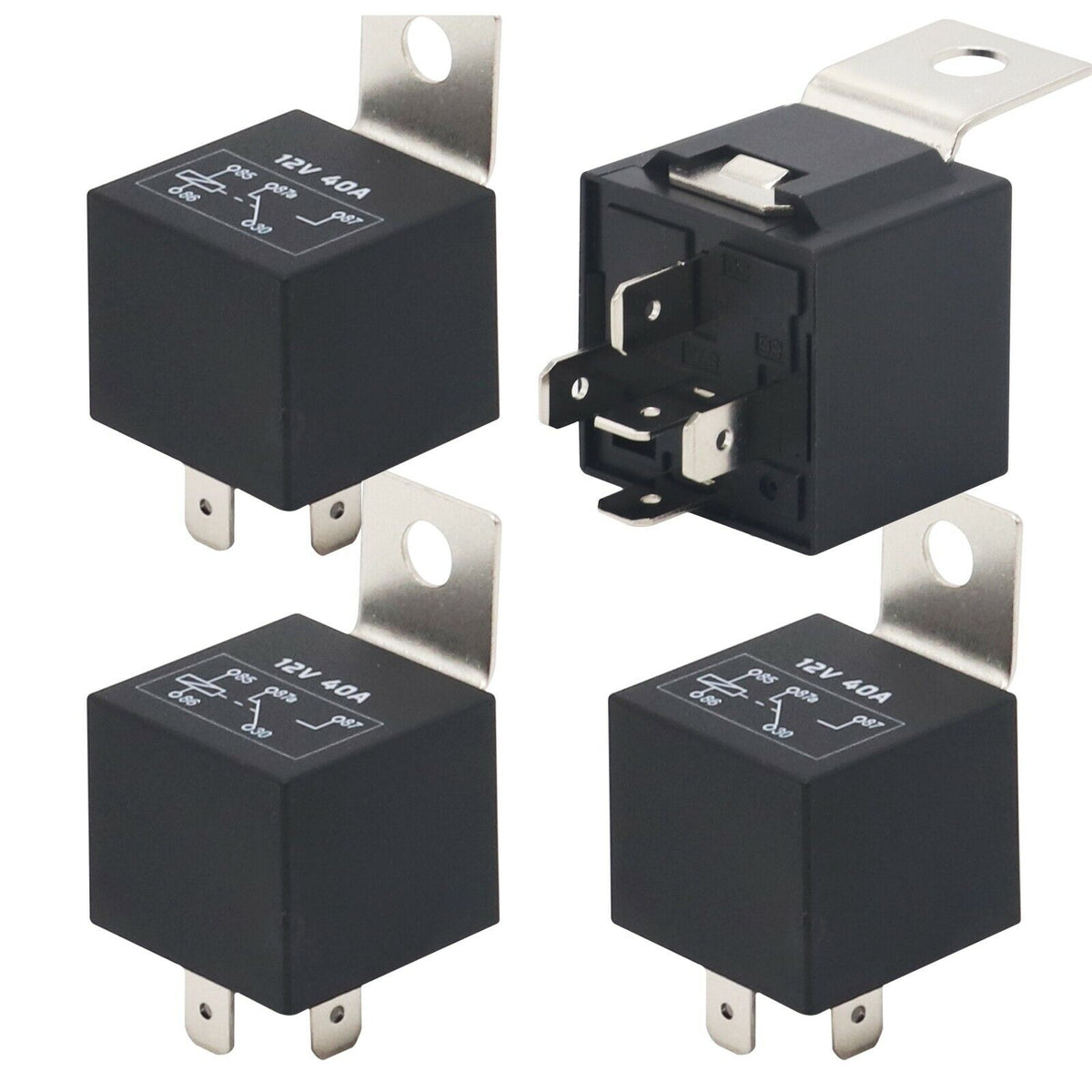 At-RL440 12v 5 Pin SPDT 40 Amp Relay Socket Metal Tab Auto Car Audio M ...
