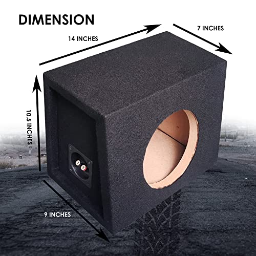 Audiotek CA-8HSS 8" inch Single Angle Hatchback Sealed Box Sub Speaker ...