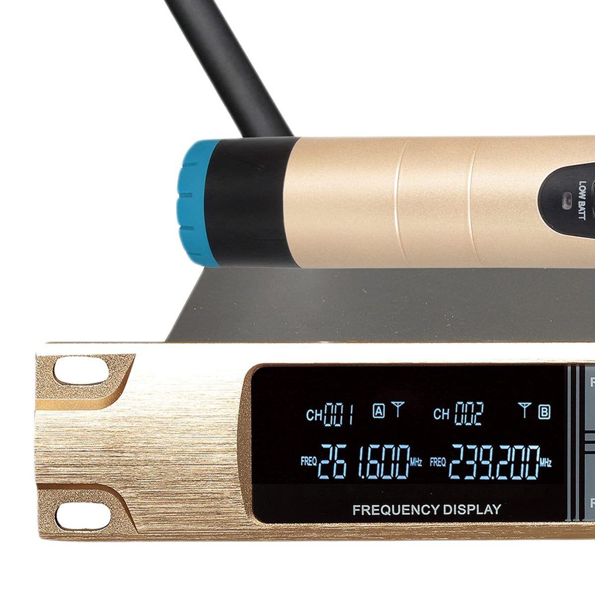 EMB EMIC1550PRO Dual VHF Wireless Handheld Microphone System w/Recharg ...