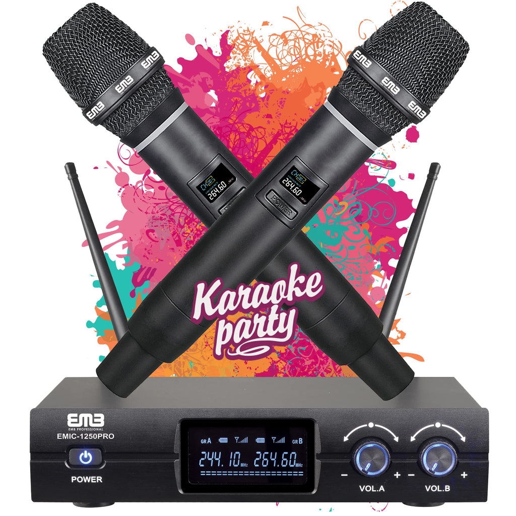 EMB EMIC1250PRO Dual VHF Wireless Handheld Microphone System – nsiaudio.com